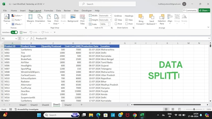 Clean, format and split excel data by Vaishnavikore | Fiverr