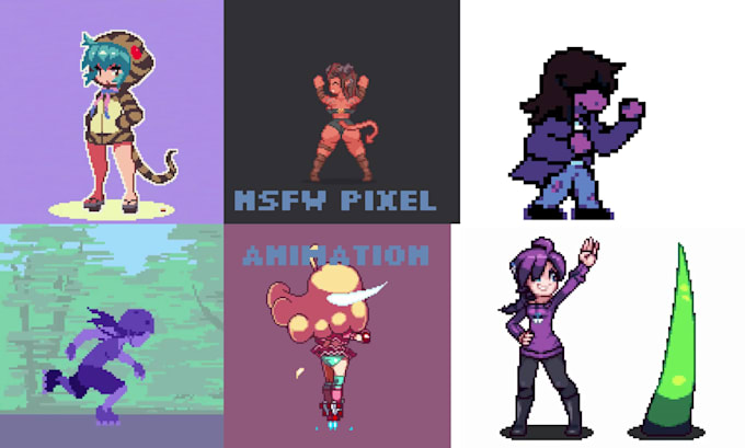 Make pixel character animation nsfw pixel art sprite sheet animation game art by Deonard | Fiverr