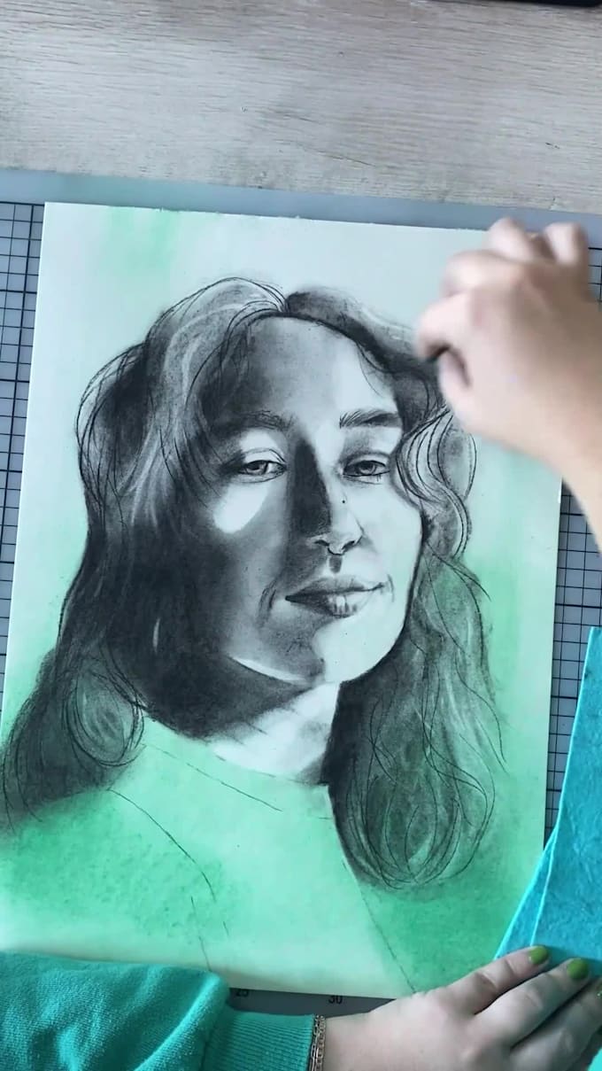 Draw unique realistic fine art portraits using charcoal by Lishis_space ...