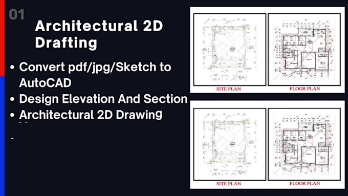 Draw autocad 2d floor plan 3d modeling, architecture drawing by ...