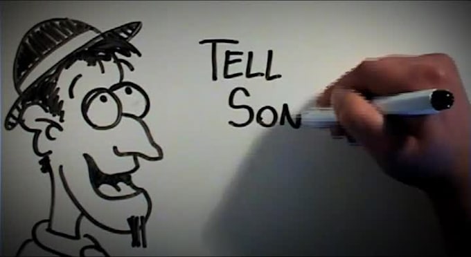 Do a video while speed drawing a funny character with your message on ...