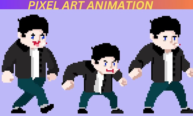 Create pixel art animation,8 bit,sprite sheet, pixel art character for ...