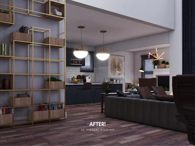 Do 3d virtual staging, renovation and declutter for your real estate listing by Temitopedts | Fiverr