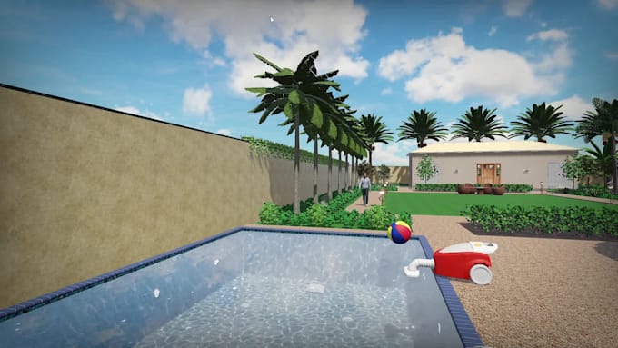 Design 2d and 3d landscape, hardscape, swimming pool, patio, water ...