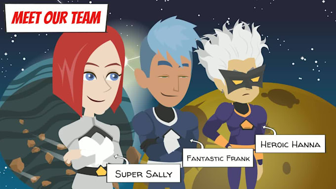 Create animated superhero 2d video by Majo2 | Fiverr