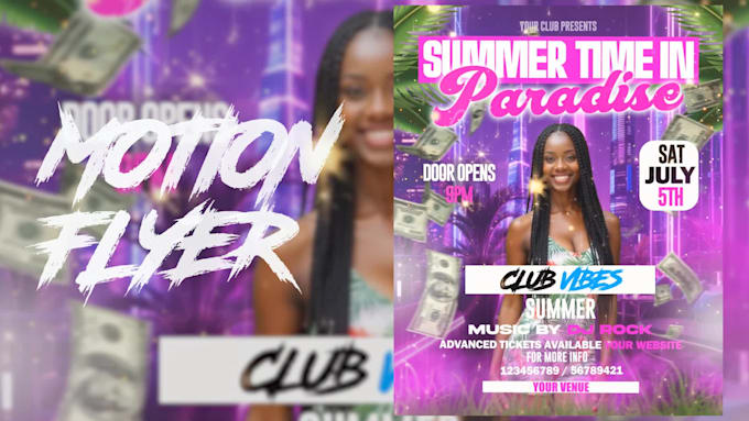 Design party flyer, event flyer, motion flyer, sports flyer with motion ...