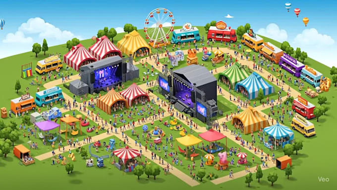 Design a isometric 3d event map by Sam_e74 | Fiverr