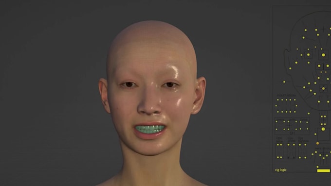 3d facial rigging, 52 blendshape, arkit rig,rokoko retarget animation ...