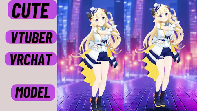 Create a high quality vtuber vrchat 3d character model furry anime ...