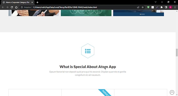 Template atom one page theme by Rodrigo_amaral1 | Fiverr