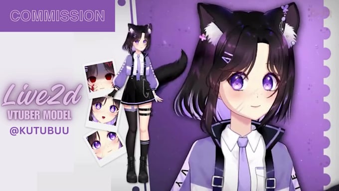 Draw 2d vtuber model,live2d rigging,anime vtuber,vtube studio for ...