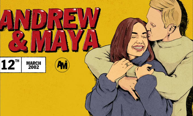 Draw you and your partner in vintage and grunge style by Tiomuhardeva ...