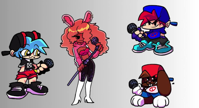 Dibujar animación de sprites de fnf, diseño de personajes con hojas de ...