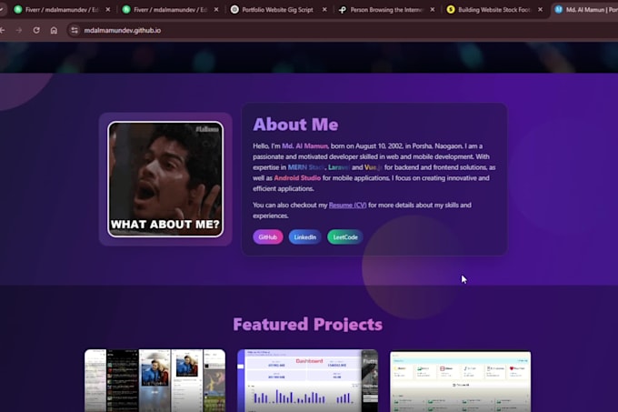 Build fully customizable portfolio website with admin dashboard by Mdalmamundev | Fiverr