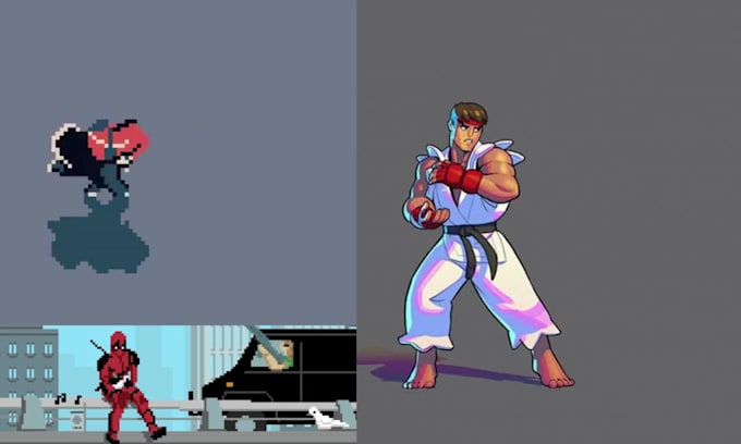 Create pixel art animation tileset and sprite sheet for game