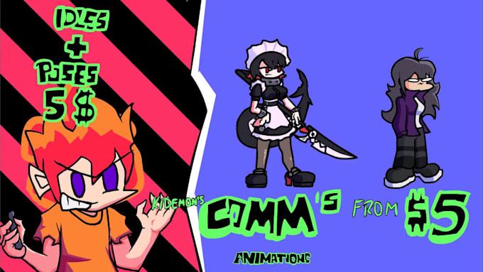 Make all kinds of animations for your fnf mod by Kidemoncaoc | Fiverr