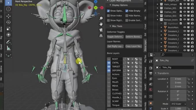 3d rig or weight paint in blender for 3d vtuber or vrchat avatar by ...