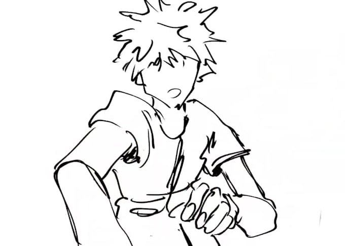Draw 2d line art animation frame by frame cover art line art by ...