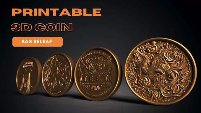 Sculpt printable 3d coin, bas relief medal by Arijit41 | Fiverr