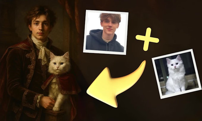 Create a royal baroque portrait of you and your pet by Artmeup_shop ...