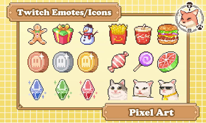 Design pixel emotes for twitch and kick streaming channel by Koyliang ...