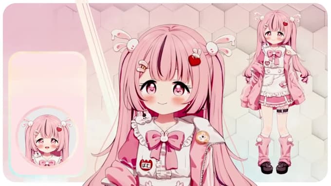 Dibujar un modelo vtuber 2d en vivo, aparejo 2d en vivo, modelo vtuber, comisión vtuber