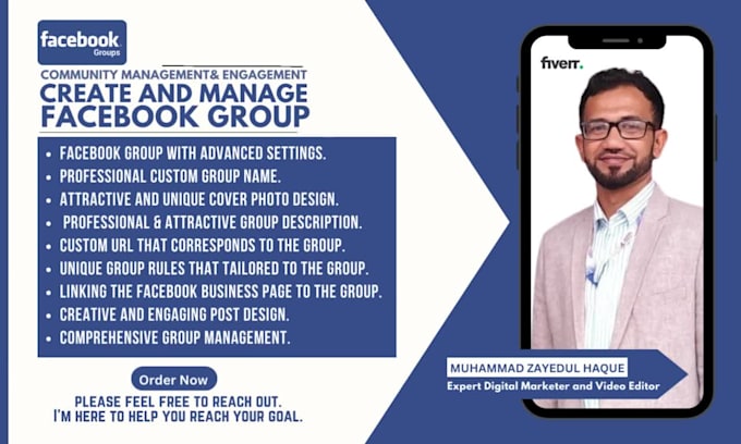 Create, setup, and manage a professional facebook group for community ...