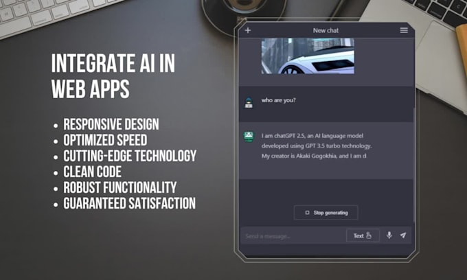 Create or integrate chatbot, website using openai gpt 4 by Akakigogokhia0 | Fiverr
