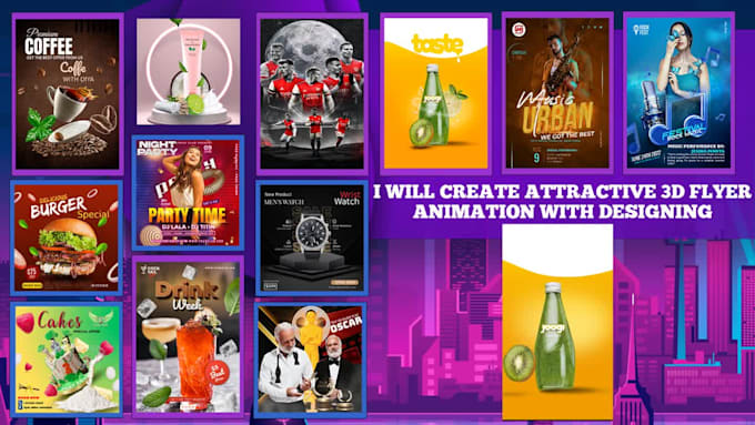 Create an 3d animation motion flyer for event, party or club by Ifelixc ...