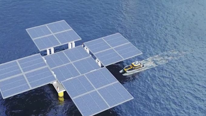 Do 3d industrial offshore wind turbine solar panel 3d renewable energy ...