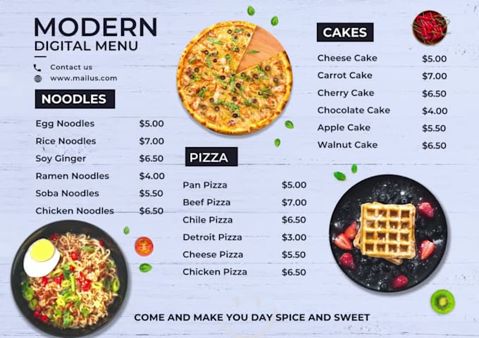 Design modern menu, digital menu and menu restaurant by Techyteen0001 ...