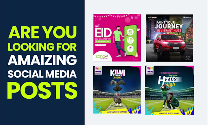Design amazing social media posts graphics for any platform by ...