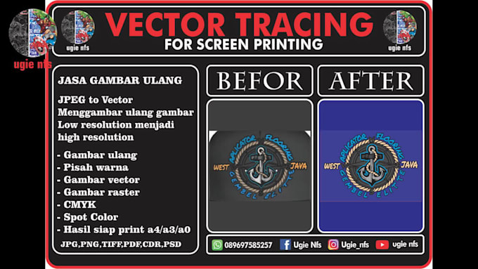 Vector tracing, redraw logo, convert image to vector by Ugienfs | Fiverr