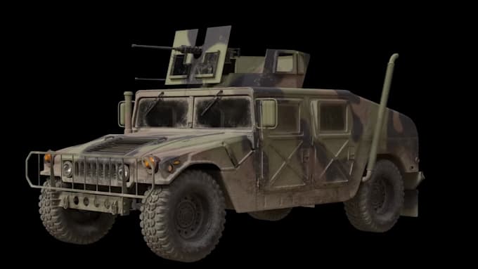 Build 3d military vehicle, army car model, artillery, 3d wheel ...