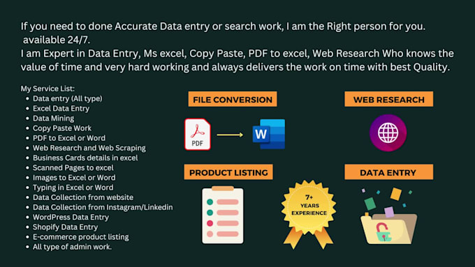 Do perfect data entry, web research and data collection by Superexcel369 | Fiverr
