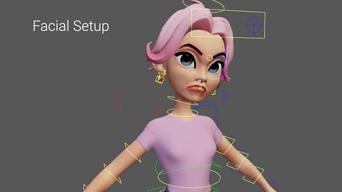 Rig 3d character, blendshapes, wonder dynamic rig, weight paint, auto ...