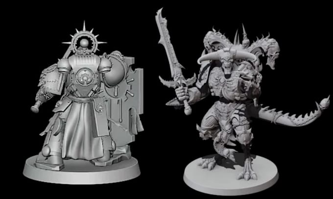 Sculpt 3d warhammer 40k miniature 3d model dnd tabletop figurine for 3d ...