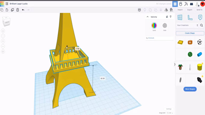 Freecad or tinkercad drawings and designs by Minaz13 | Fiverr