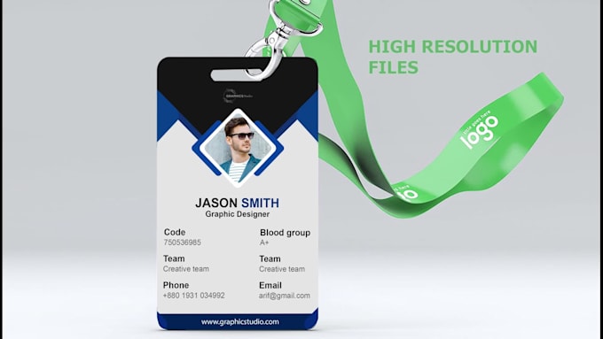 Do professional id badge, id card design, professional card by ...