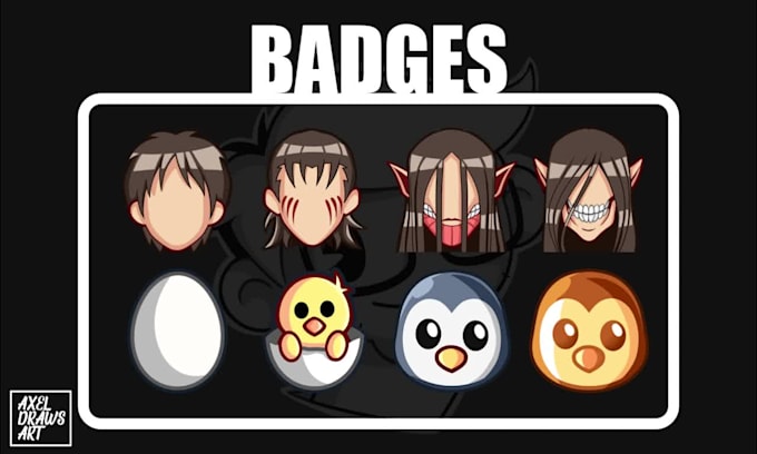 Create customized emotes or badges for twitch and kick by Axeldrawsart ...