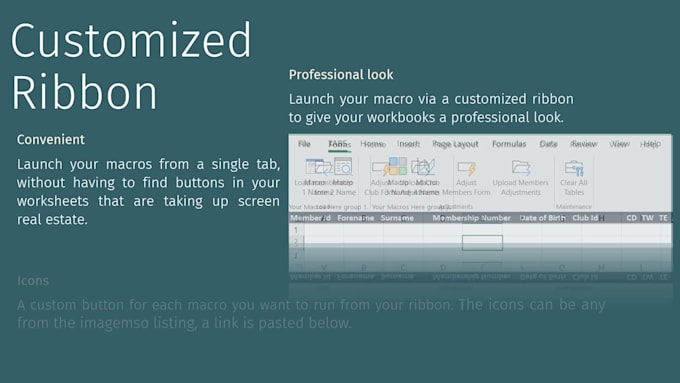 Create custom ribbon in excel to launch your macro by Deancard73 | Fiverr