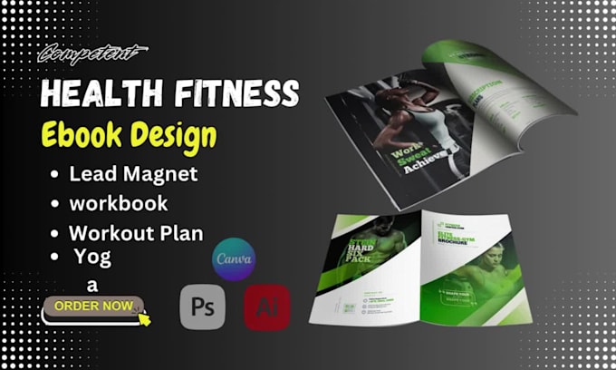 Design health fitness ebook, workbook, workout plan, exercise, lead ...