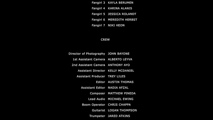 Create professional end credits by Austinthomasvfx | Fiverr