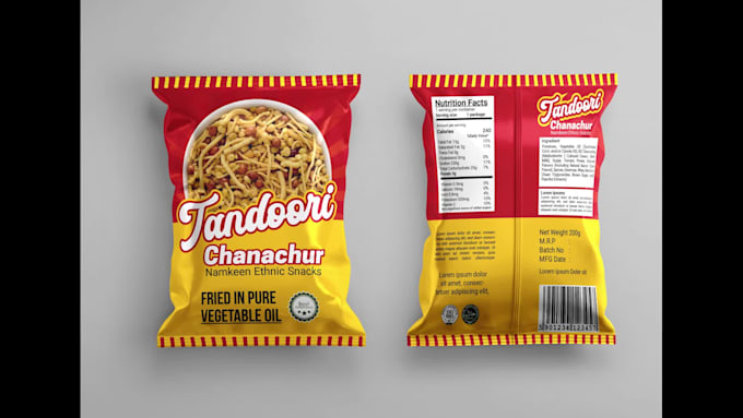 Specific chips packaging, chili label, chocolate and mylar bag design ...