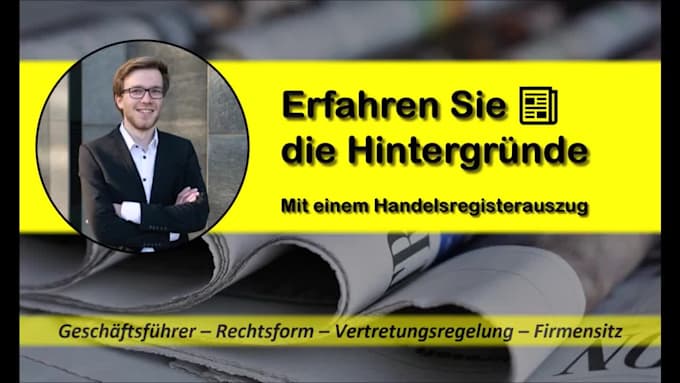 Provide a german commercial register extract by Konradschroeter | Fiverr