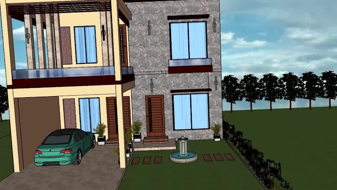 Create realistic 3d designs in sketchup and renderings in lumion