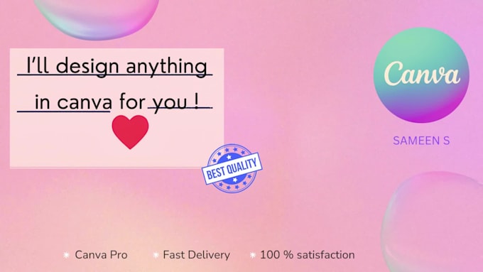 Design anything in canva for you, fully customized by Sameen_06 | Fiverr