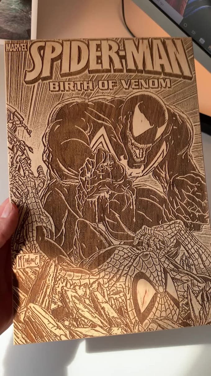 Do custom wooden engraved comic book cover for you by Moodbywood | Fiverr