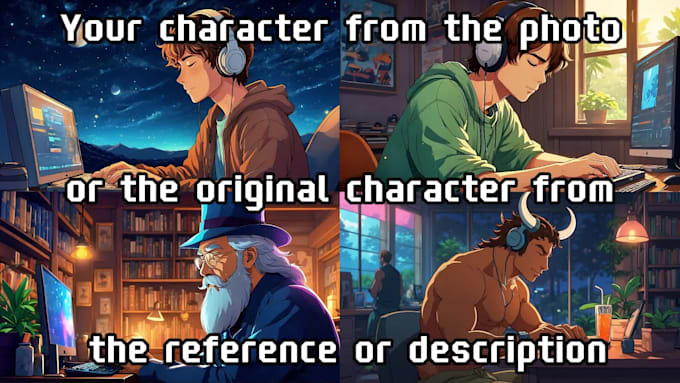 Create lofi animated character 15sec in loop by Vookash | Fiverr