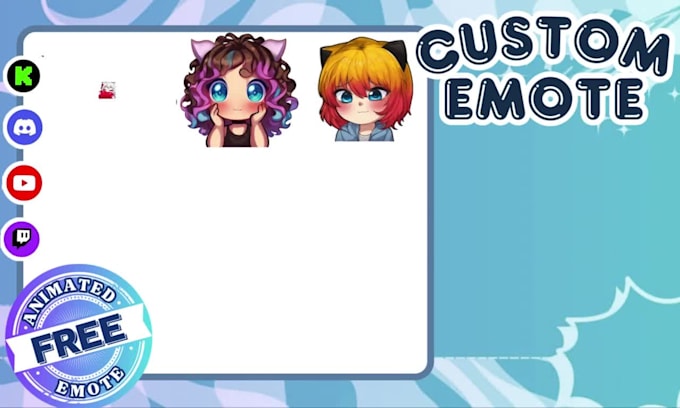 Draw cutes twitch emotes, animated twitch emotes, emotes or sub badges ...